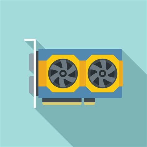 video card processor icon flat vector computer gpu 14838176 vector art