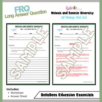 AP Biology Unit 5 2 FRQ Long Answer Question Meiosis And Genetic Diversity