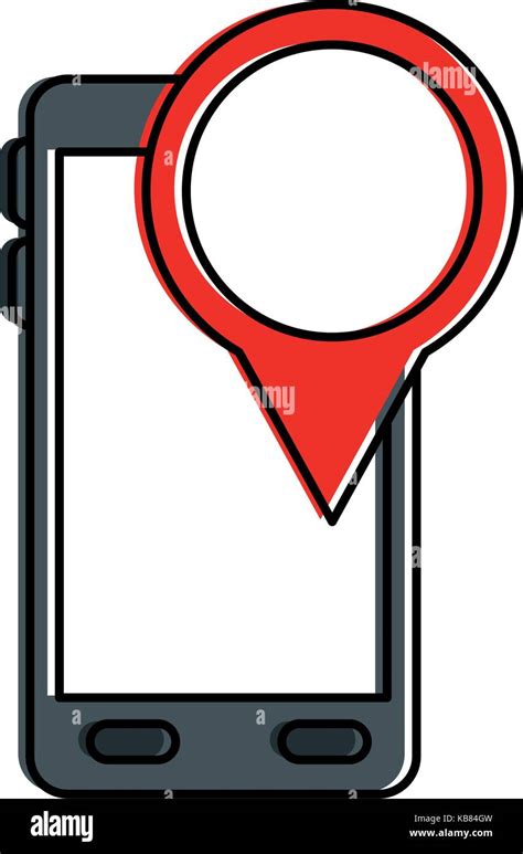 Smartphone Device With Pointer Location Vector Illustration Design Stock Vector Image And Art Alamy