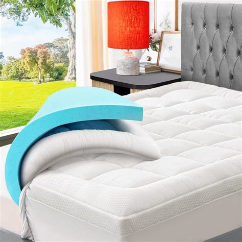 Elemuse Dual Layer 4 Inch Memory Foam Mattress Topper Twin 2 Inch
