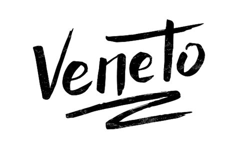 손으로 그린 흰색 바탕에 블랙 레터링 텍스트 베네토 이탈리아의 지역 현대 서 예 벡터 일러스트입니다 기호에 대 한 인쇄 여행 블로거 지도 카탈로그 웹 사이트 포스터 블로그