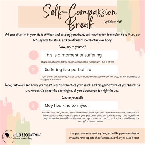 Self Compassion Break Wild Mountain Clinical Counselling