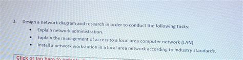 Solved 3 Design A Network Diagram And Research In Order To