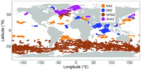 Spatial Distribution Of The Global Dataset Clustered Into Four Groups