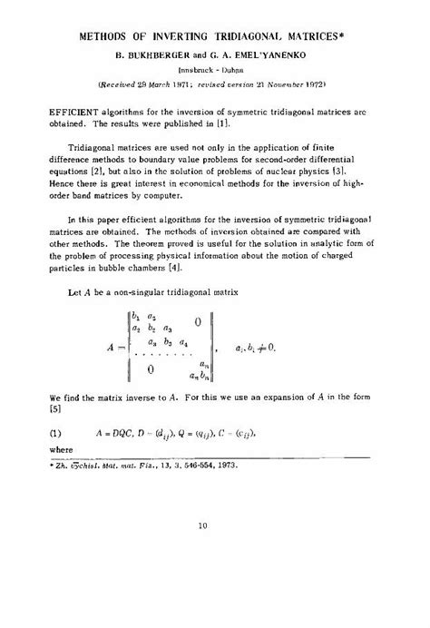 Pdf Methods Of Inverting Tridiagonal Matrices Dokumentips
