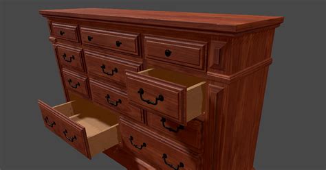 Dresser With Drawers 3d Model Bedroom Furniture 3d Furniture