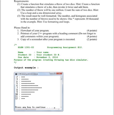 Solved Create A Function That Simulates A Throw Of Two Dice