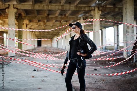 Sexy FBI Female Agent At Abadoned Place Stock Photo Adobe Stock