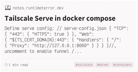 Tailscale Serve In Docker Compose