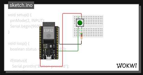 Push Button 1 Wokwi Esp32 Stm32 Arduino Simulator
