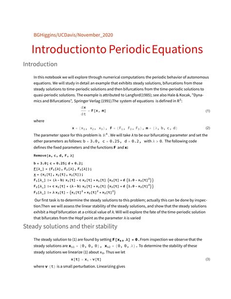 PDF Introduction To Periodic Equations