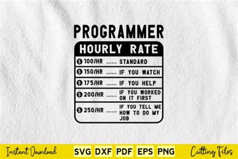 Funny Programmer Hourly Rate Svg Graphic By Buytshirtsdesign Creative