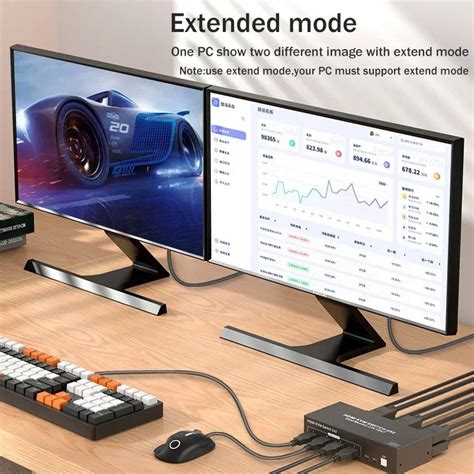 Dual Monitor HDMI KVM Switch 2x2 4K 60Hz HDMI Displayport USB KVM Switch Extended Display With