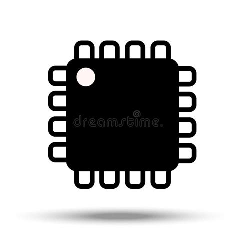 Computer Chip Electronic Microprocessor Stock Vector Illustration Of Motherboard Flat