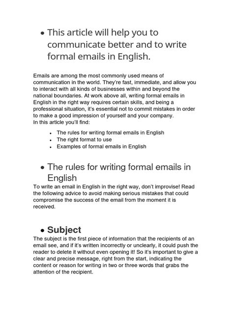 E Mail Structure Pdf English Language Madam