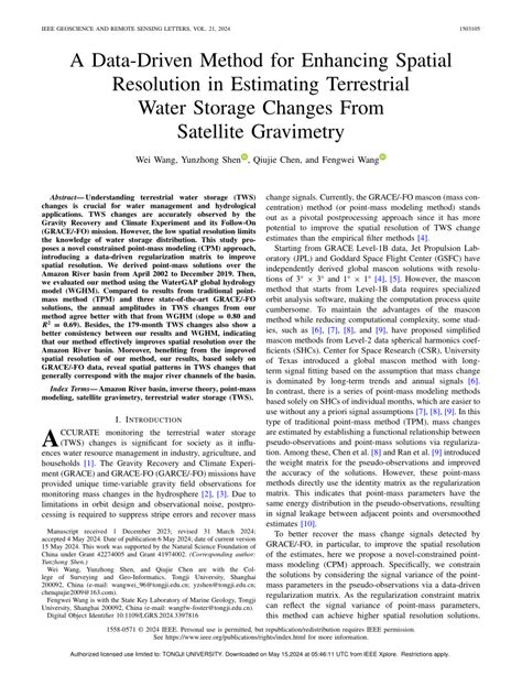 Pdf A Data Driven Method For Enhancing Spatial Resolution In Estimating Terrestrial Water