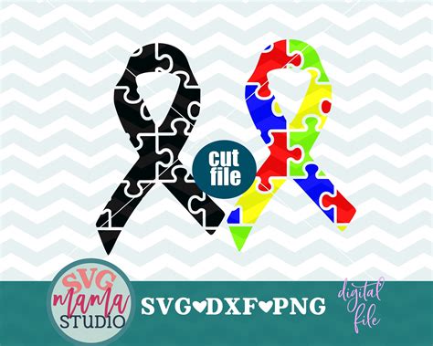 Autism Svg Autism Awareness Ribbon Svg Ribbon Svg Dxf Png File