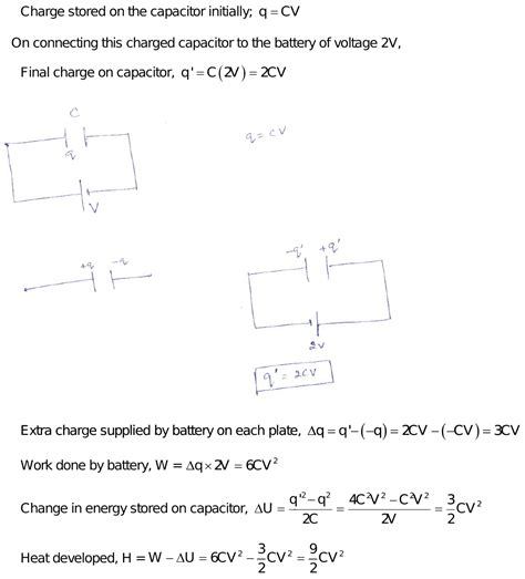Capacitor Of Capaci†an Ce C Initially Charged To Potential Difference V