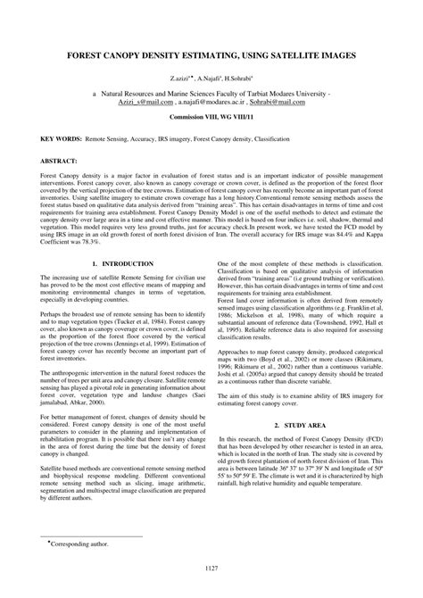 Pdf Forest Canopy Density Estimating Using Satellite Images