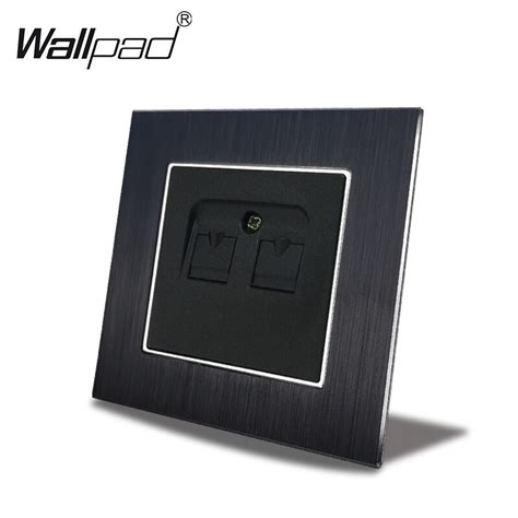 Eu Rj45 Cat 6 Data Socket Wallpad Black Glass Pane Grandado