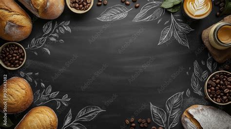 Create A Chalkboard Menu Background With A Rustic Feel Bordered By Hand Drawn Fruits And