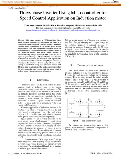 three phase inverter using microcontroller for speed control
