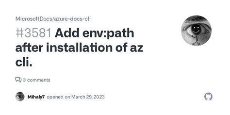 Add Envpath After Installation Of Az Cli · Issue 3581 · Microsoftdocsazure Docs Cli · Github