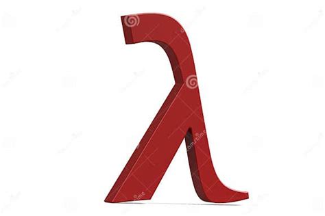 Red Lambda Symbol Isolated On White Background Stock Illustration