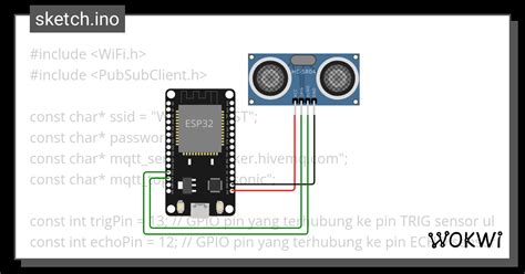 Ultrasonic Sensor Wokwi Esp32 Stm32 Arduino Simulator