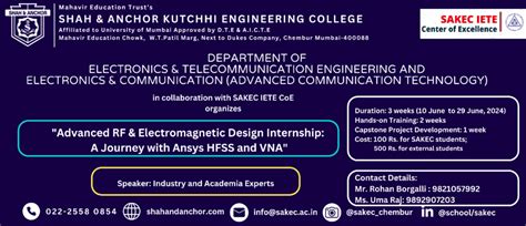 Summer Internship SAKEC Electronics Telecommunication Engineering