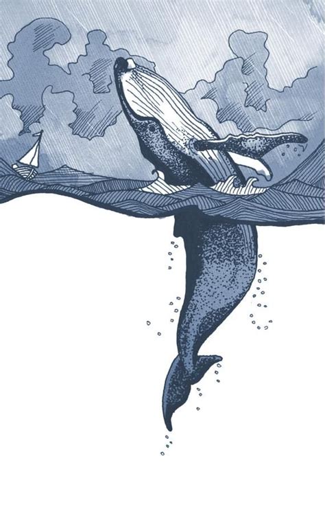 Whale Print Hump Back Breaching In Stormy Sea With Boat From