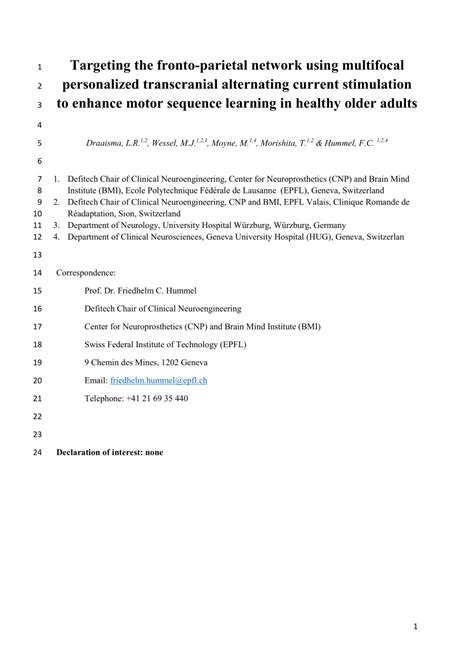 Pdf Targeting The Fronto Parietal Network Using Multifocal