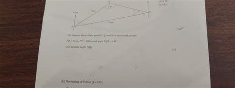 solved notto scale the diagram shows three points p q and r on