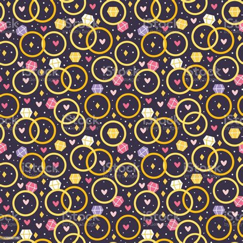 결혼 반지 보석 세인트 발렌타인 데이 관계 제안 매끄러운 패턴 질감 종이 포장 디자인 감정에 대한 스톡 벡터 아트 및 기타