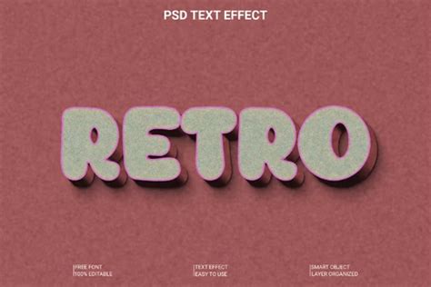 Retro Font Style Text Effect Photoshop PREMIUM PSD File