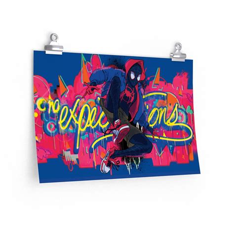 Miles Morales Spider Man No Expectations Art Print Poster Into The
