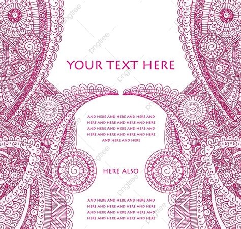 Layout De Texto De Formulários De Henna Ornamentado Modelo Para
