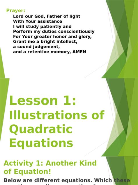 Illustrations Of Quadratic Equations Pdf