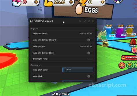 Pull A Sword Auto Click Auto Farm Select To Boss Scripts RbxScript