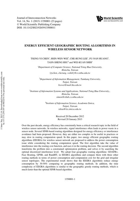 Pdf Eegra Energy Efficient Geographic Routing Algorithms For Wireless Sensor Network