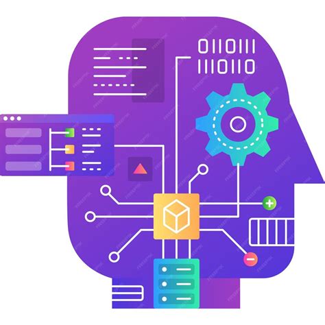 premium vector machine learning icon ai brain algorithm vector
