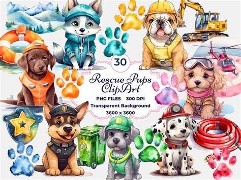 Rescue Pups Clipart Paw Print Png Patrol Car Png Hero Etsy
