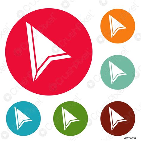 Cursor Mouse Element Icons Circle Set Vector Stock Vector 3256852 Crushpixel