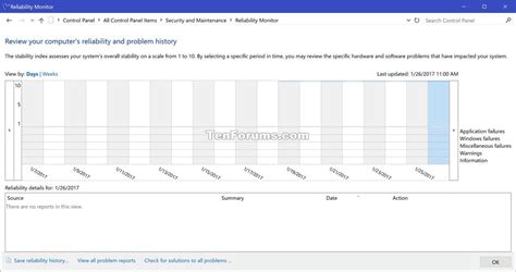 Clear Reliability History In Windows 10 Tutorials