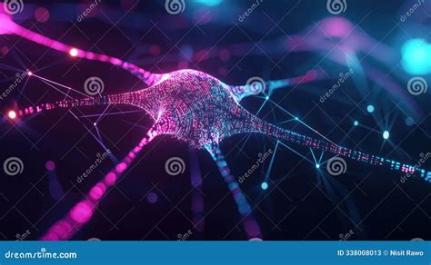 Detailed View Of Neural Network Pathways In Research Stock Image