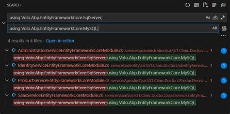 Abp Microservices Framework Template Not Allowing To Migrate To Mysql 5170 Support Abpio