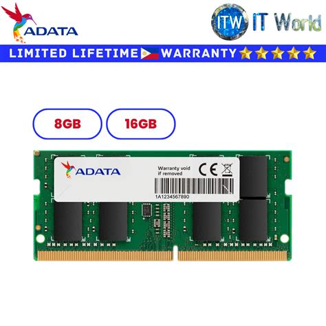 Itw Adata Ddr4 Ram Premier 8gb 16gb 3200mhz So Dimm Memory Module Shopee Philippines
