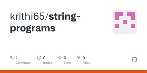 Github Krithi65string Programs
