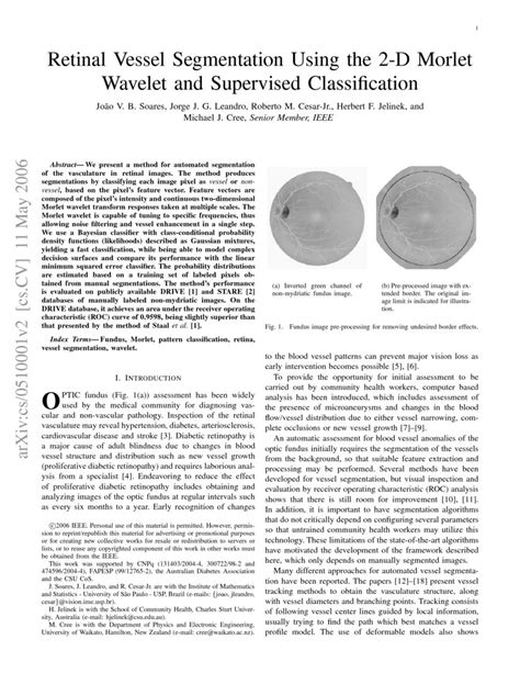 Retinal Vessel Segmentation Using The 2 D Morlet Wavelet And Supervised Classification Deepai
