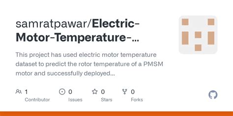 github samratpawar electric motor temperature prediction this